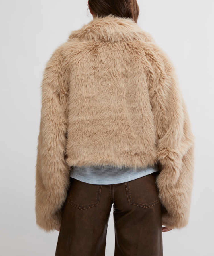 Collared Fur Cropped Coat – shop hey chick